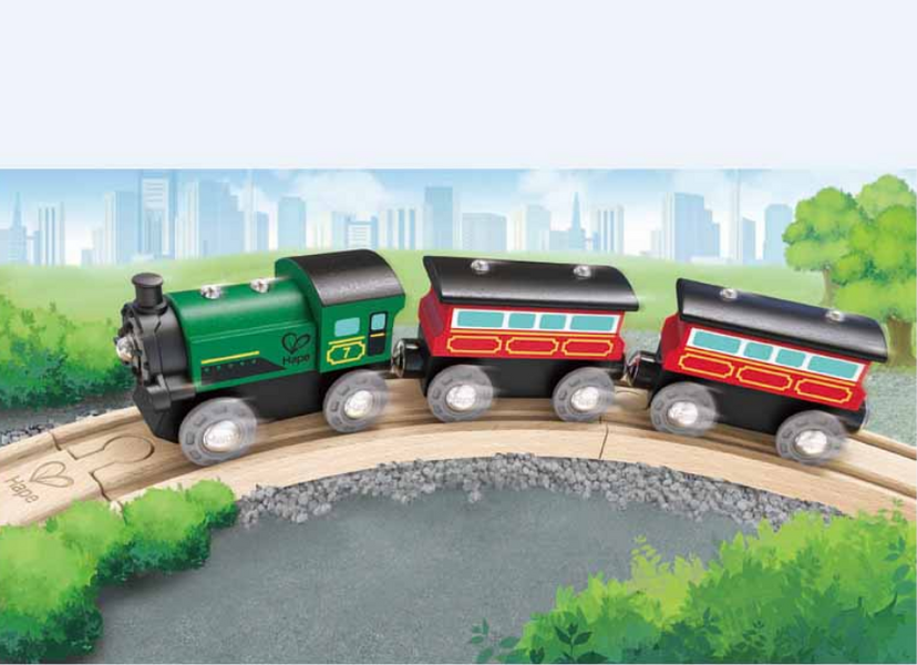 Children's Train Toy Hape Steam-Era Freight Train Wooden Toy - Magnetic ...