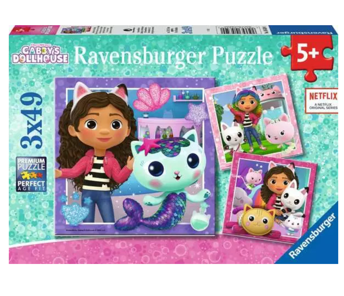 Gabby's Dollhouse It's Meow Time! 3 x 49 Pc Puzzle — Busy Bee Toys